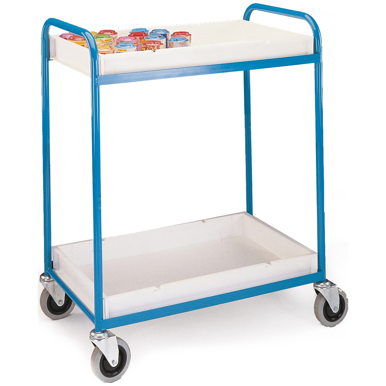 2 Shelf Plastic Tray Trolley | Standard Shelf Trolleys