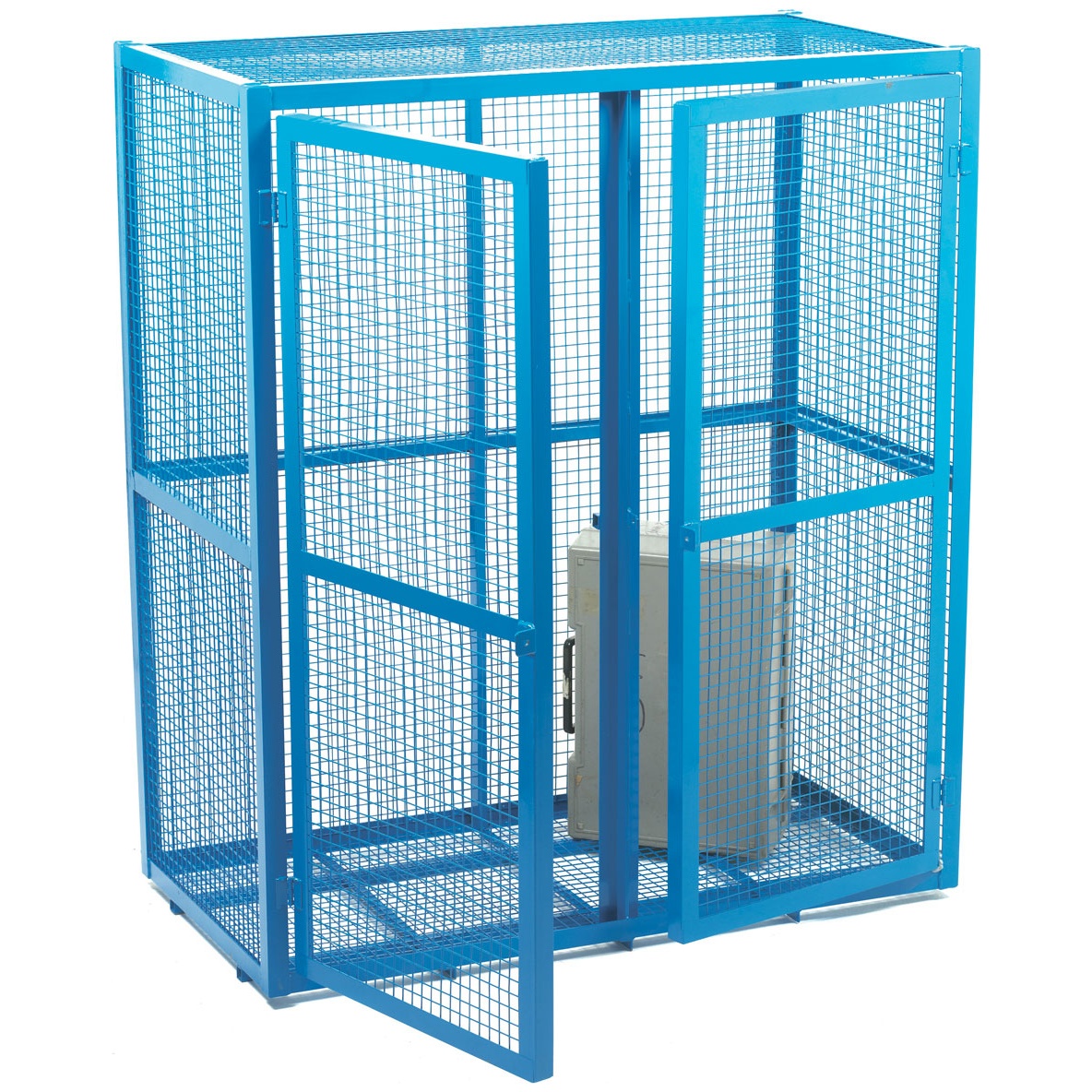Blue Security Cages | Caged Security Trolleys