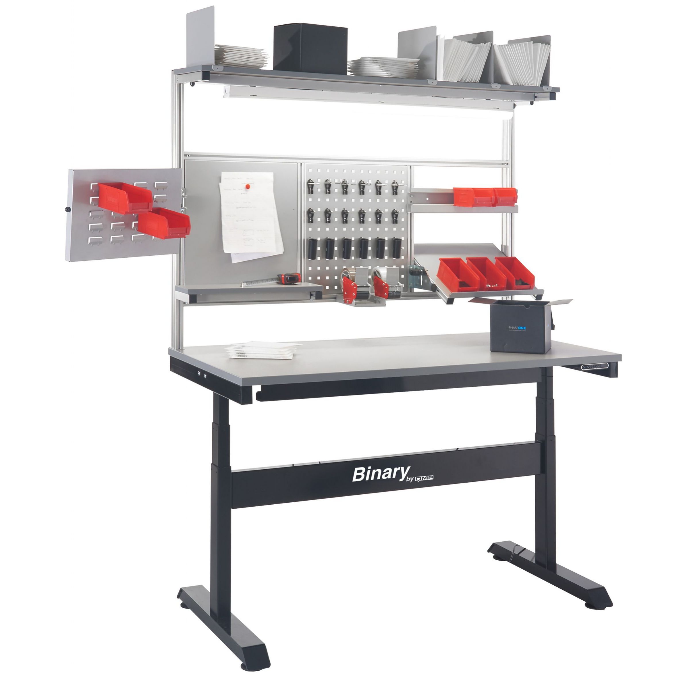Binary Electric Height Adjustable Workbenches - Laminate Worktop | Height Adjustable Workbenches