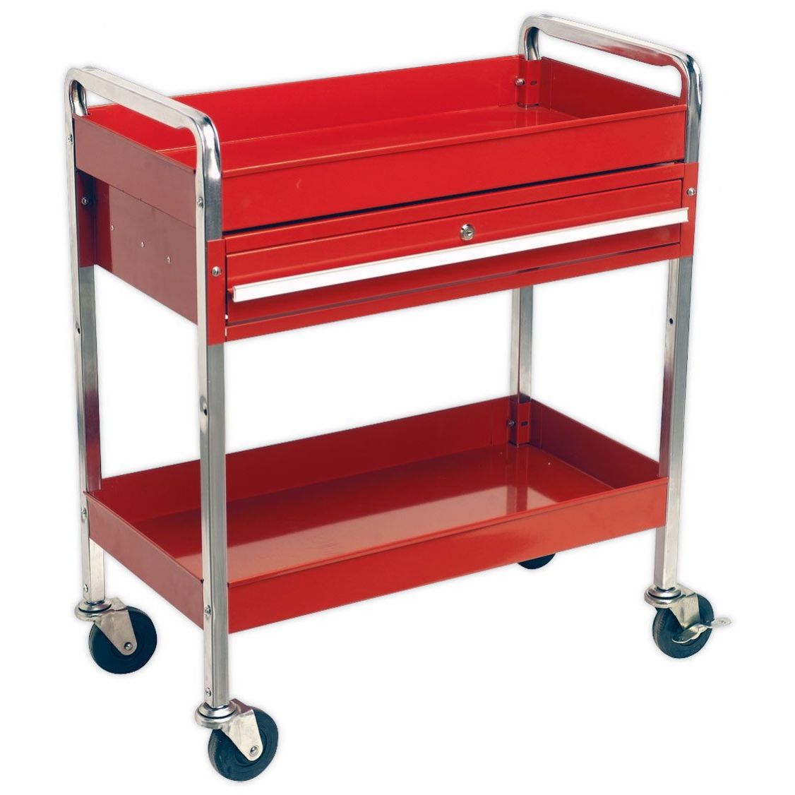 Sealey 2-Level Trolley With Lockable Drawer | Workshop Trolleys